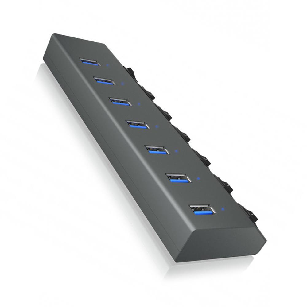 ICY BOX 7-PORT USB3.2 ALUMINIUM HUB WITH INDIVIDUAL ON/OFF SWITCHES ...